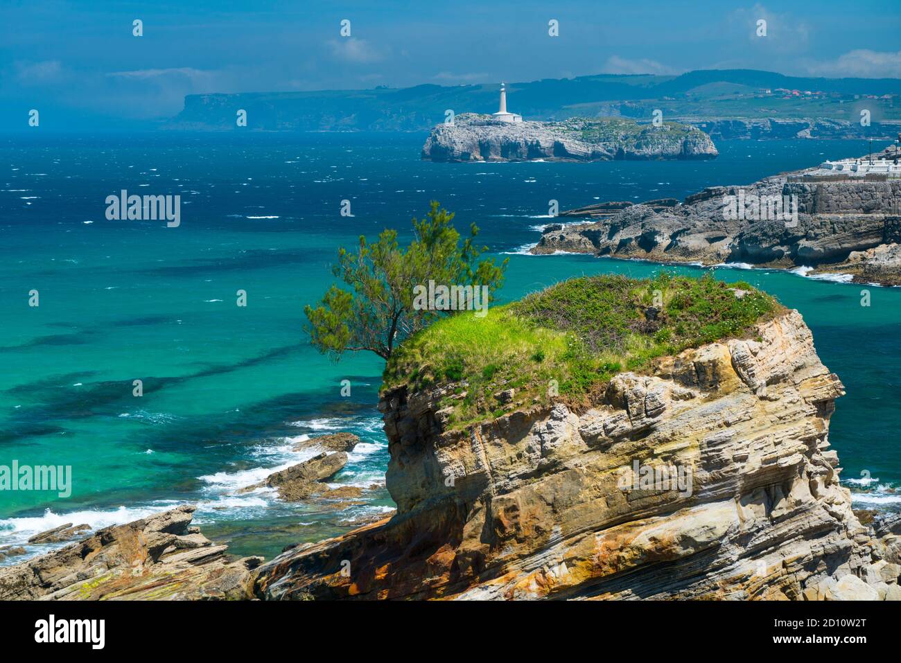 El Camello Beach, Mouro Island, Santander Bay, Santander, Cantabria ...