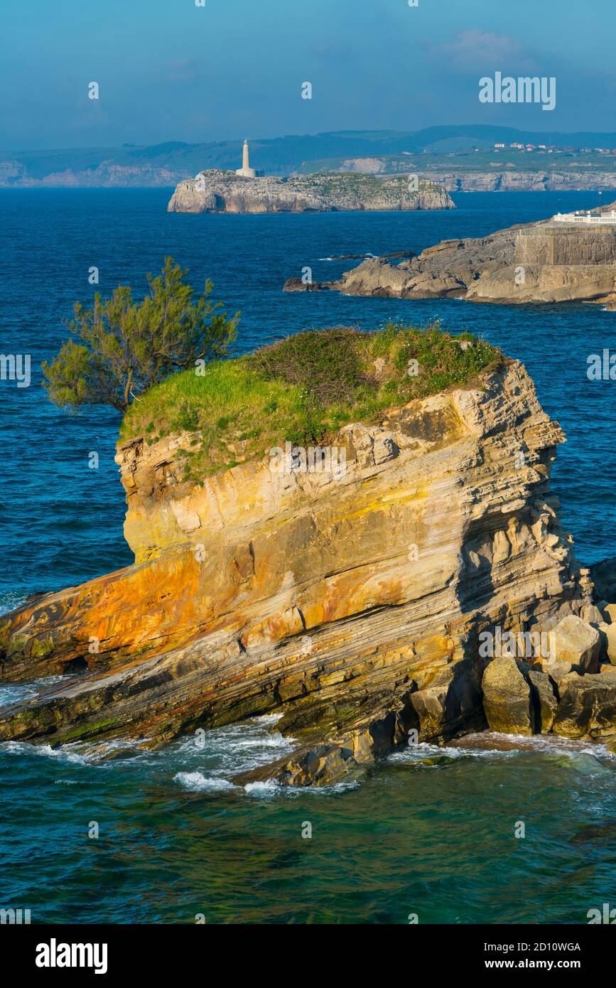 El Camello Beach, Mouro Island, Santander Bay, Santander, Cantabria ...