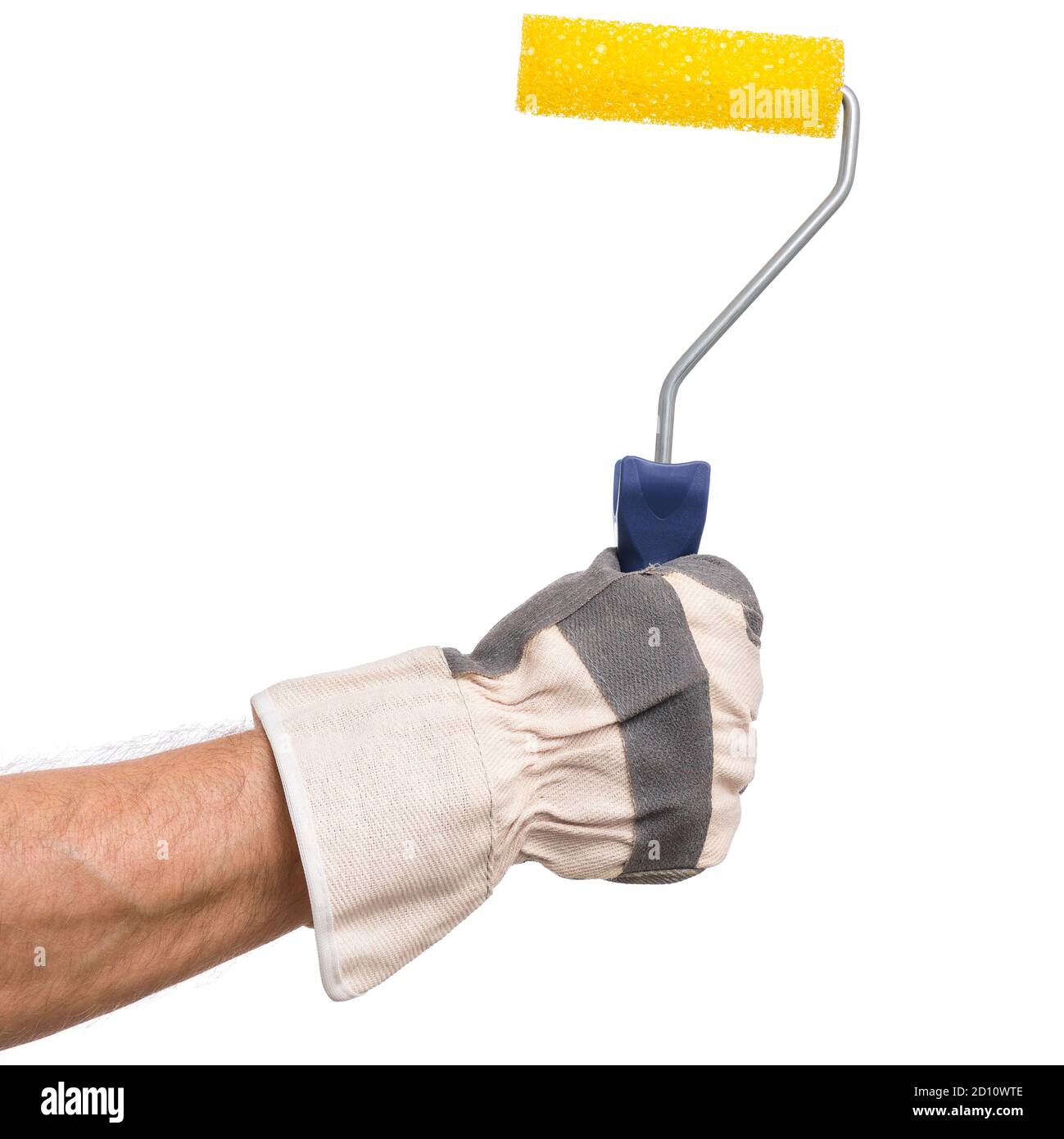 Hand with paint roller Stock Photo - Alamy