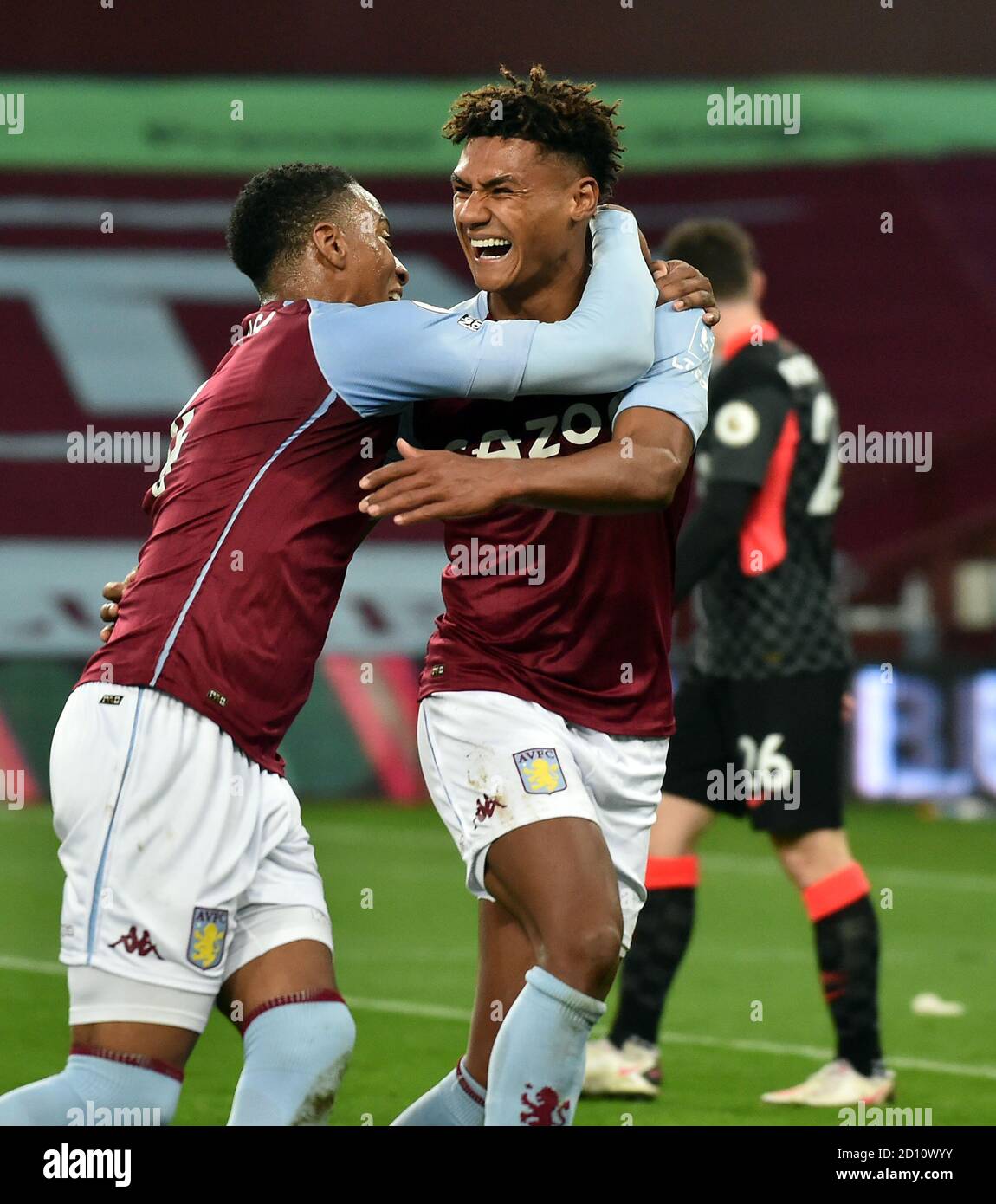 Aston Villa's Ollie Watkins celebrates scoring his side's fourth goal ...