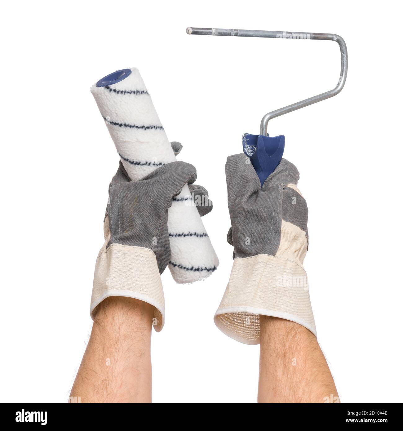 Man hands with paint roller Stock Photo - Alamy