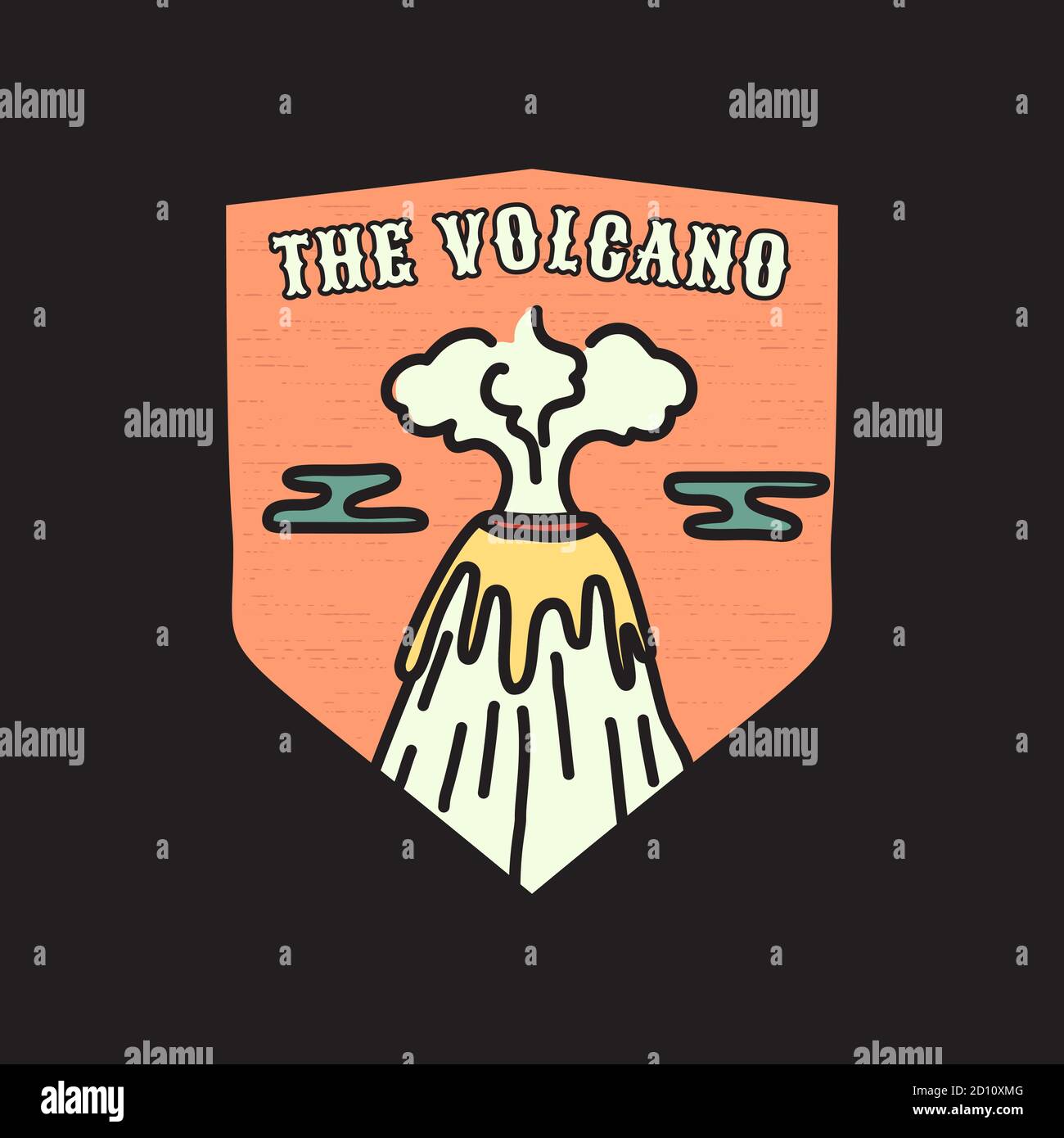 Vintage volcano emblem. Adventure badge illustration design. Outdoor ...