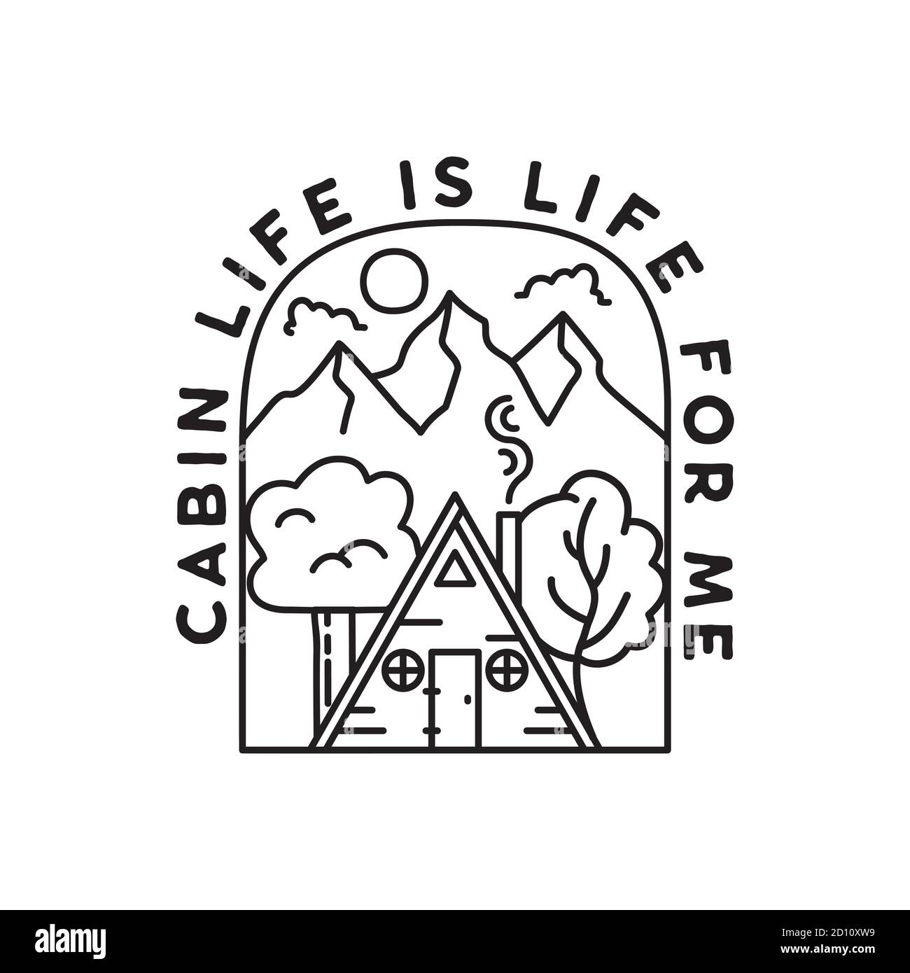 Vintage adventure line art badge illustration design. Outdoor emblem ...