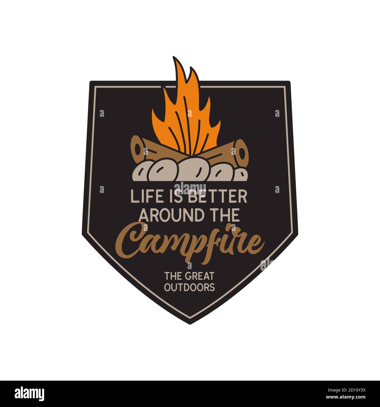 Vintage camping logo, adventure emblem illustration design. Outdoor ...