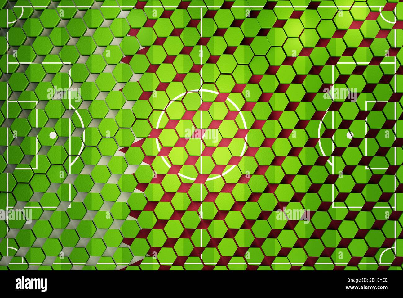Qatar soccer field hexagonal creative grid structure background 3d-illustration Stock Photo - Alamy