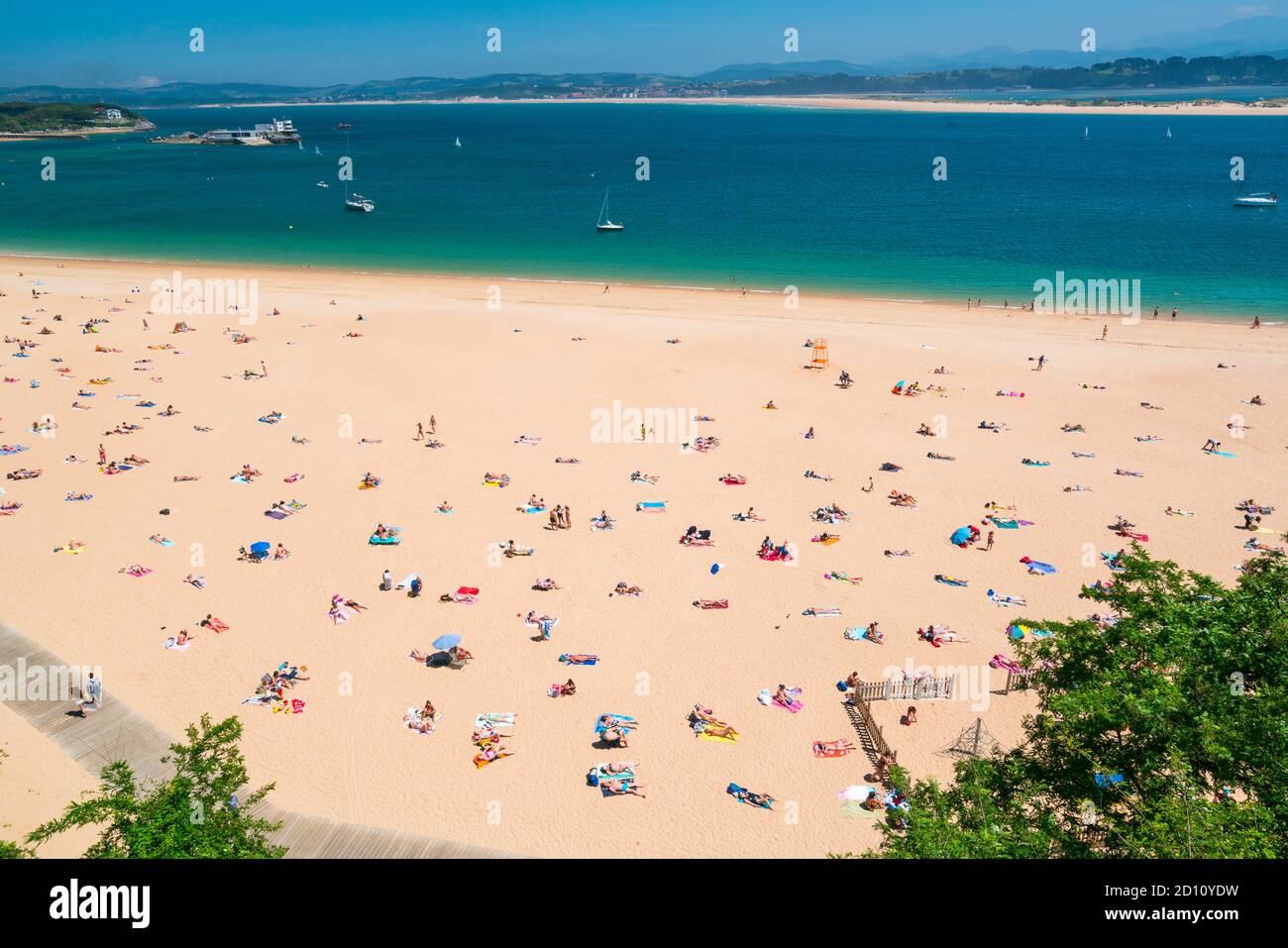 Los Peligros Beach, Santander Bay, Santander, Cantabria, Spain, Europe ...