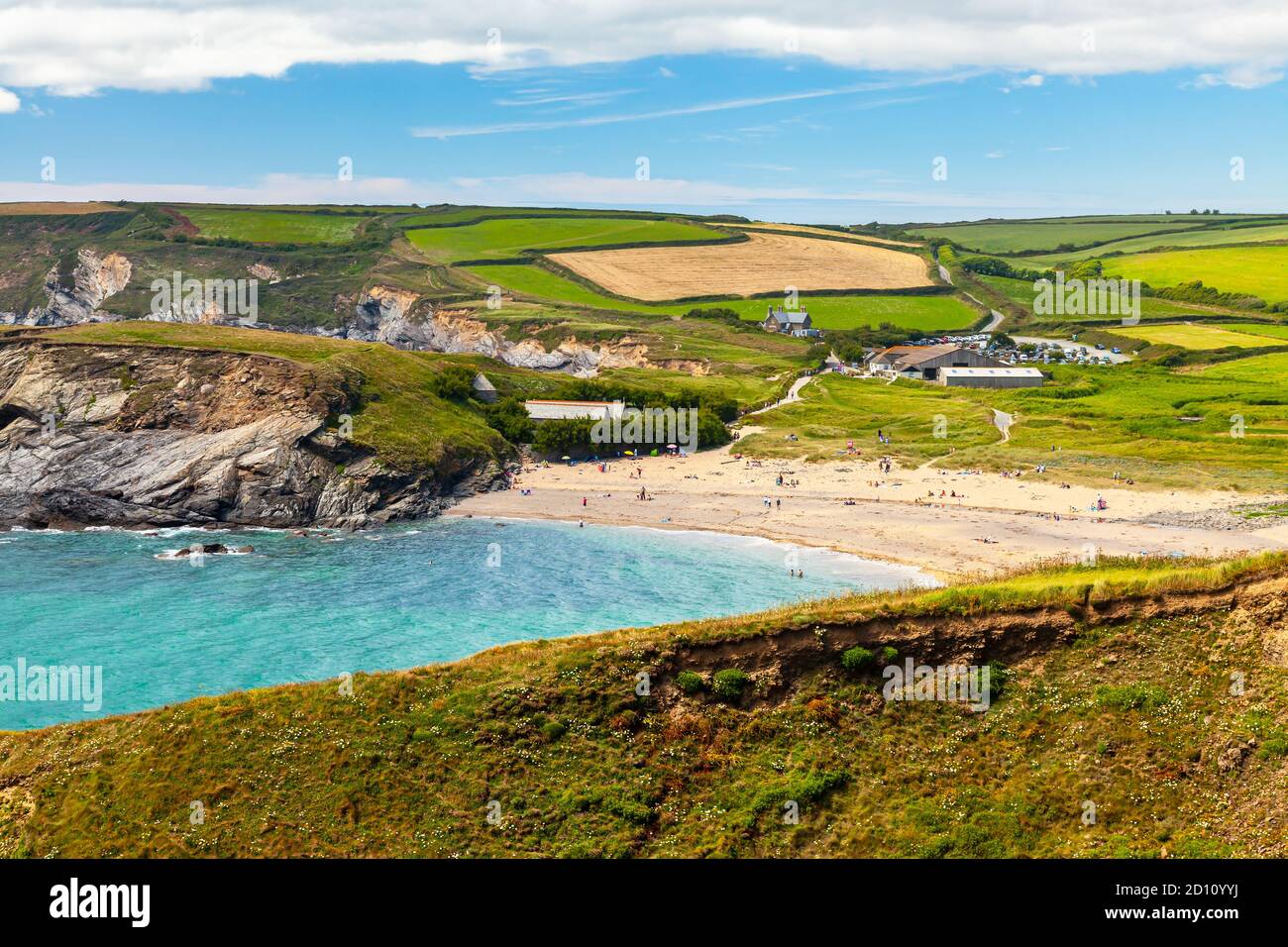 Overlooking Gunwalloe Church Cove Beach Cornwall England UK Europe ...