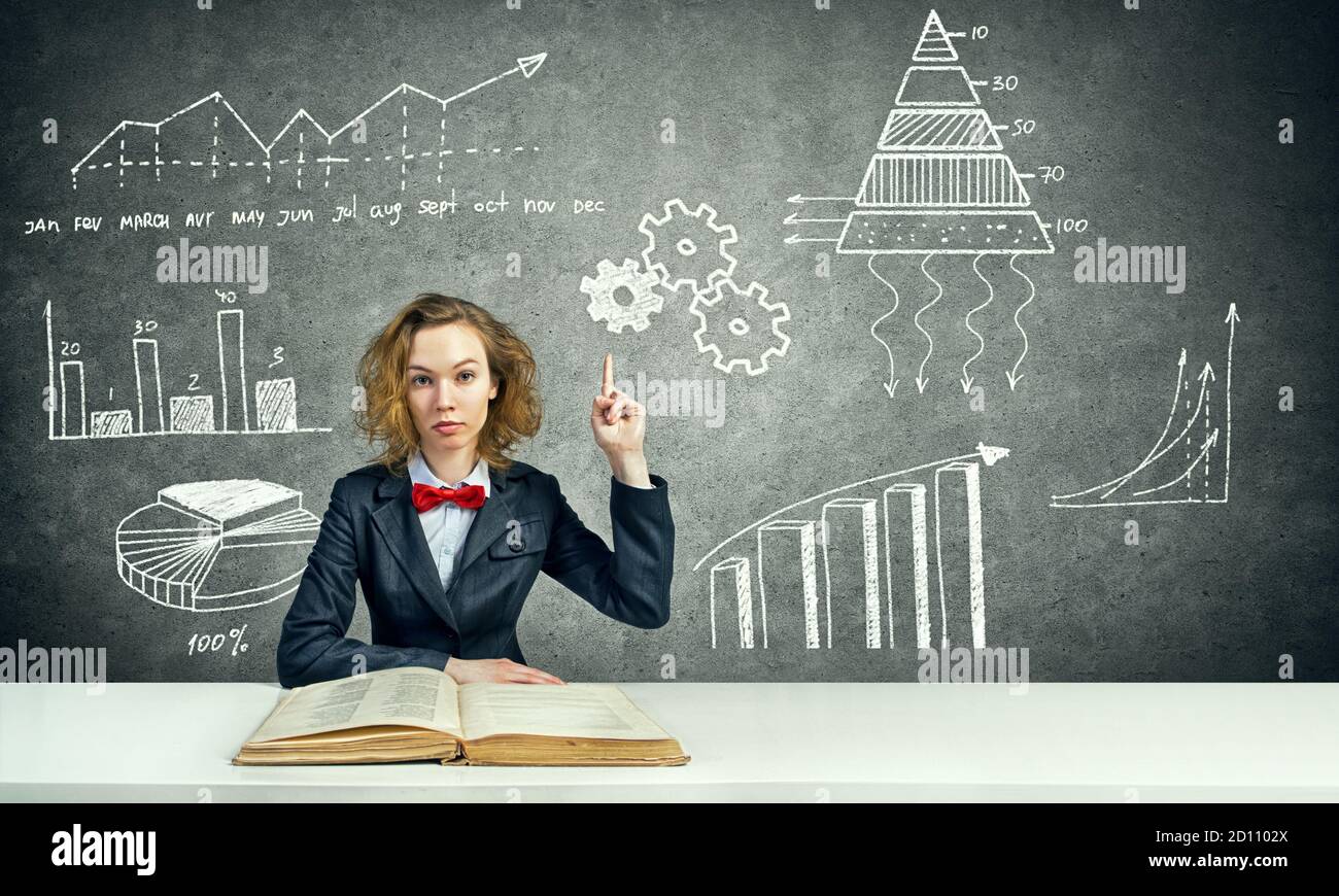 She is studying hard Stock Photo - Alamy