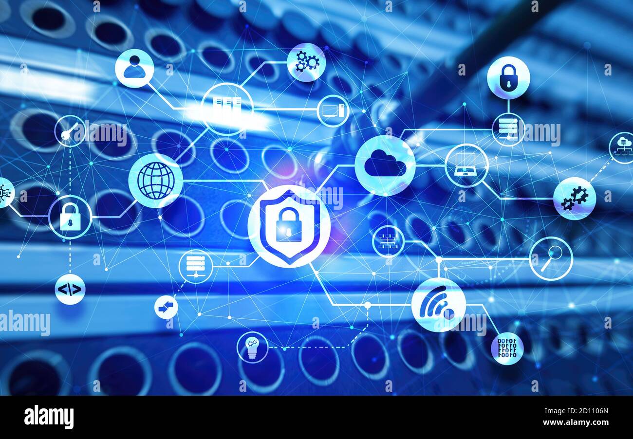 Data security concept. Icons: Closed Padlock, Wifi And cloud on digital background Stock Photo ...