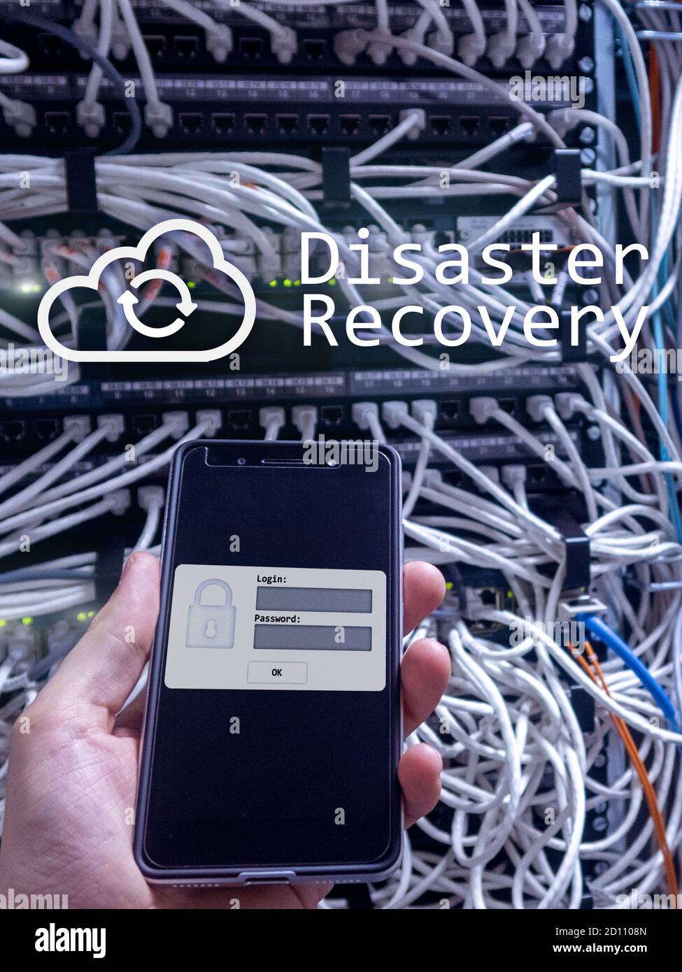 Cloud Server Data Loss Prevention Disaster Recovery concept Stock Photo ...