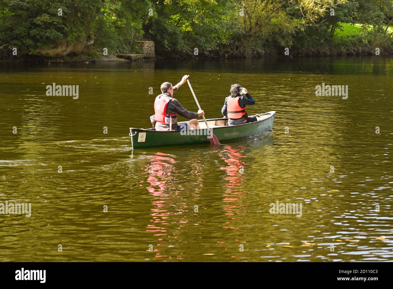 Symonds, Yat, England - September 2020: Two people in a canoe on the ...