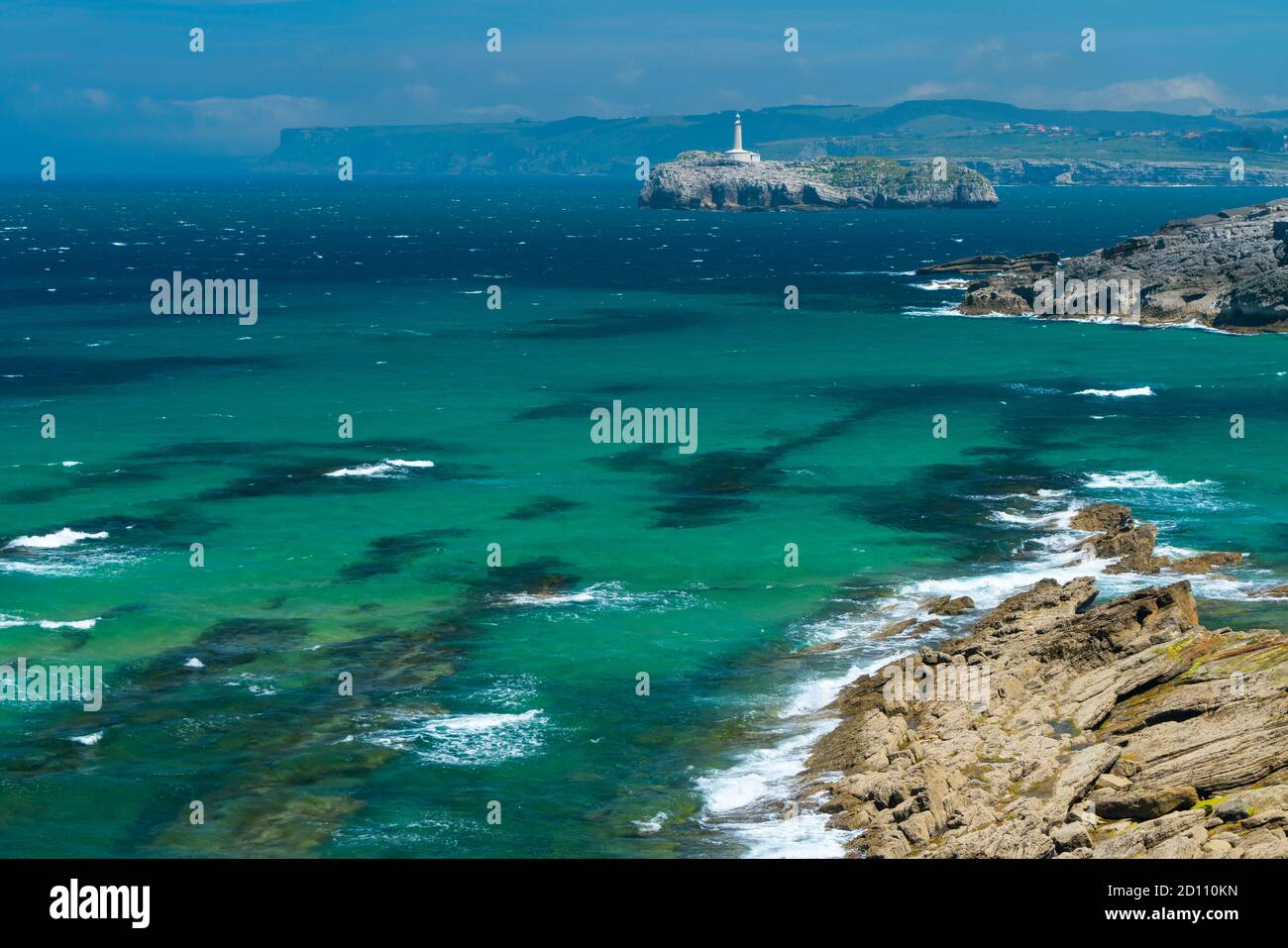 El Camello Beach, Mouro Island, Santander Bay, Santander, Cantabria ...