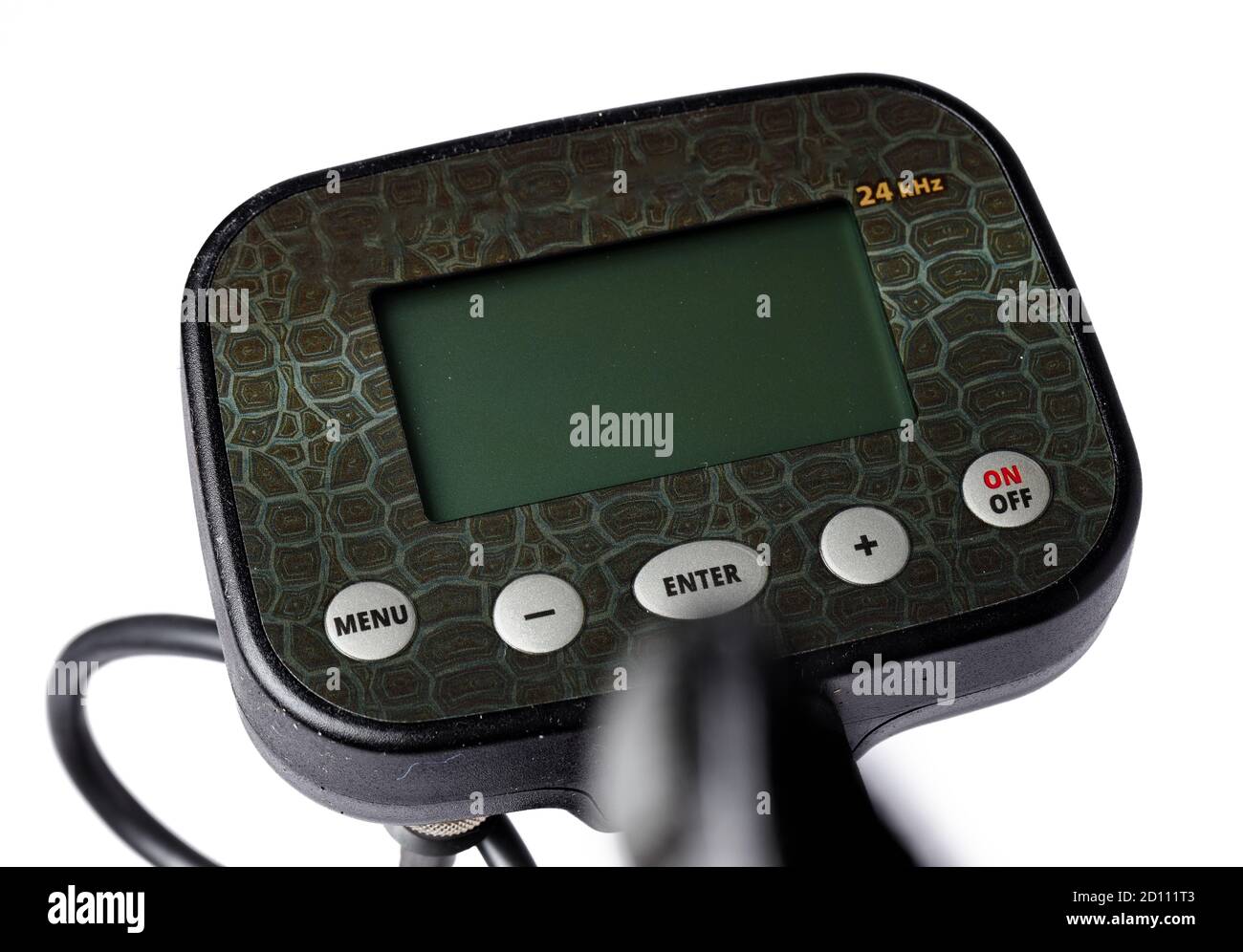 Black metal detector isolated on white background Stock Photo - Alamy