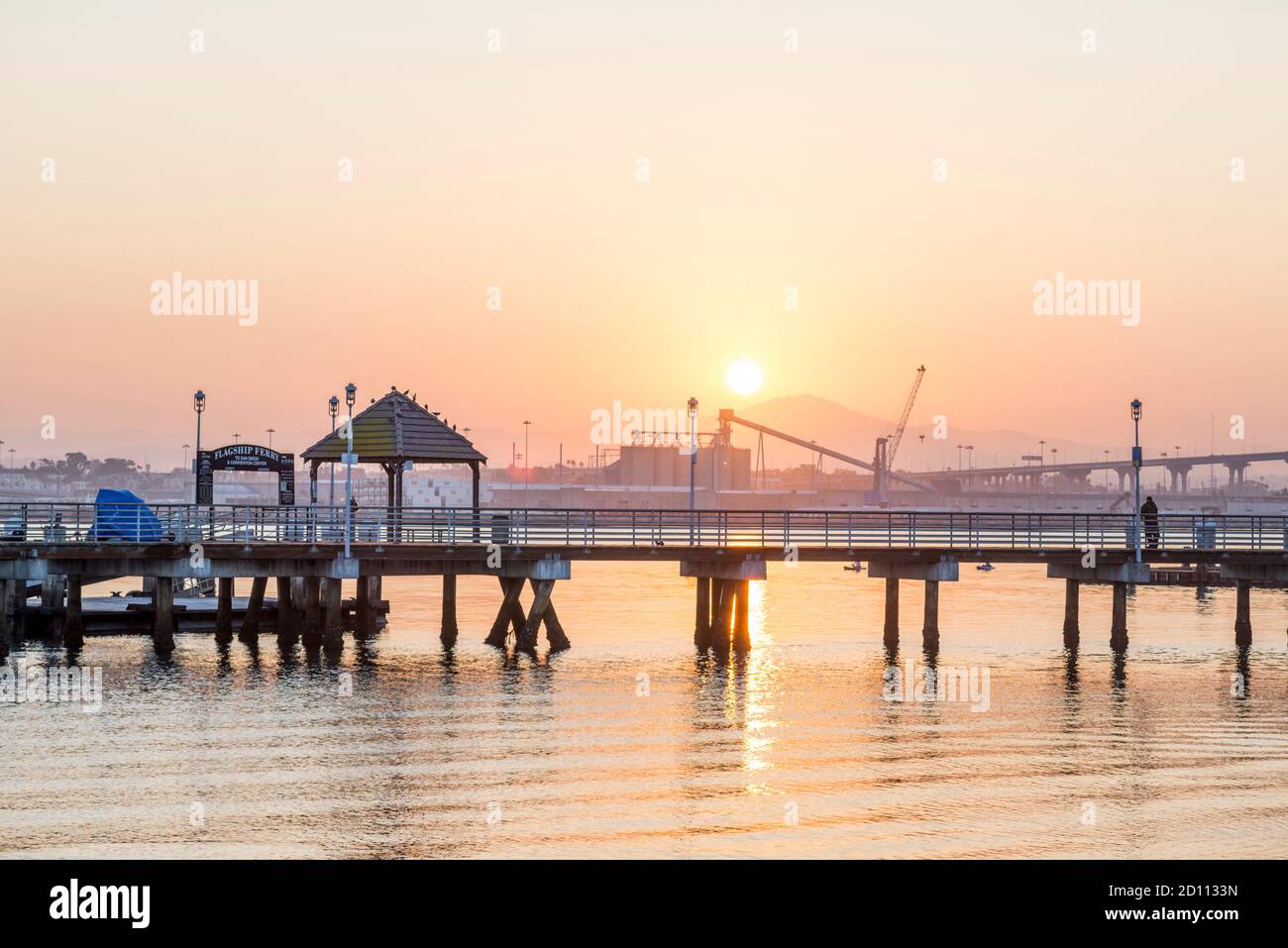 Sunrise in Coronado, California, USA. View of the Coronado Ferry ...