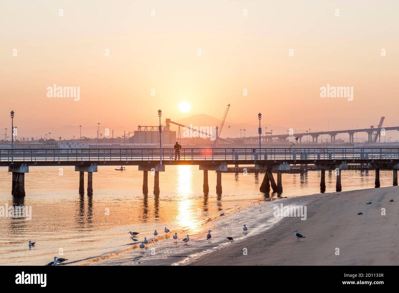 Sunrise in Coronado, California, USA. View of the Coronado Ferry ...