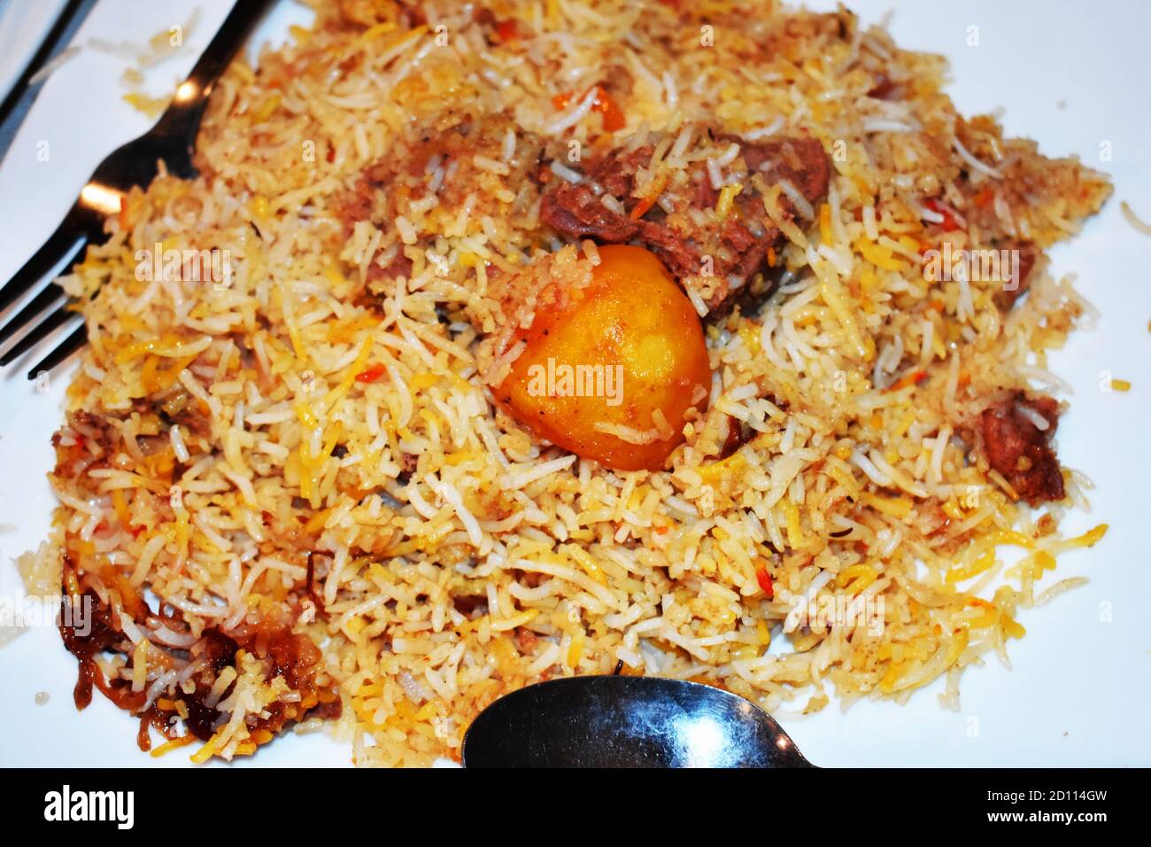 food closeup view at Old Dhaka: Famous traditional kacchi biryani Stock ...