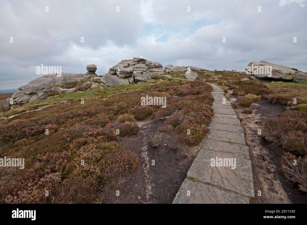 Back Tor Summit on northern end of Derwent Edge in the Peak District ...