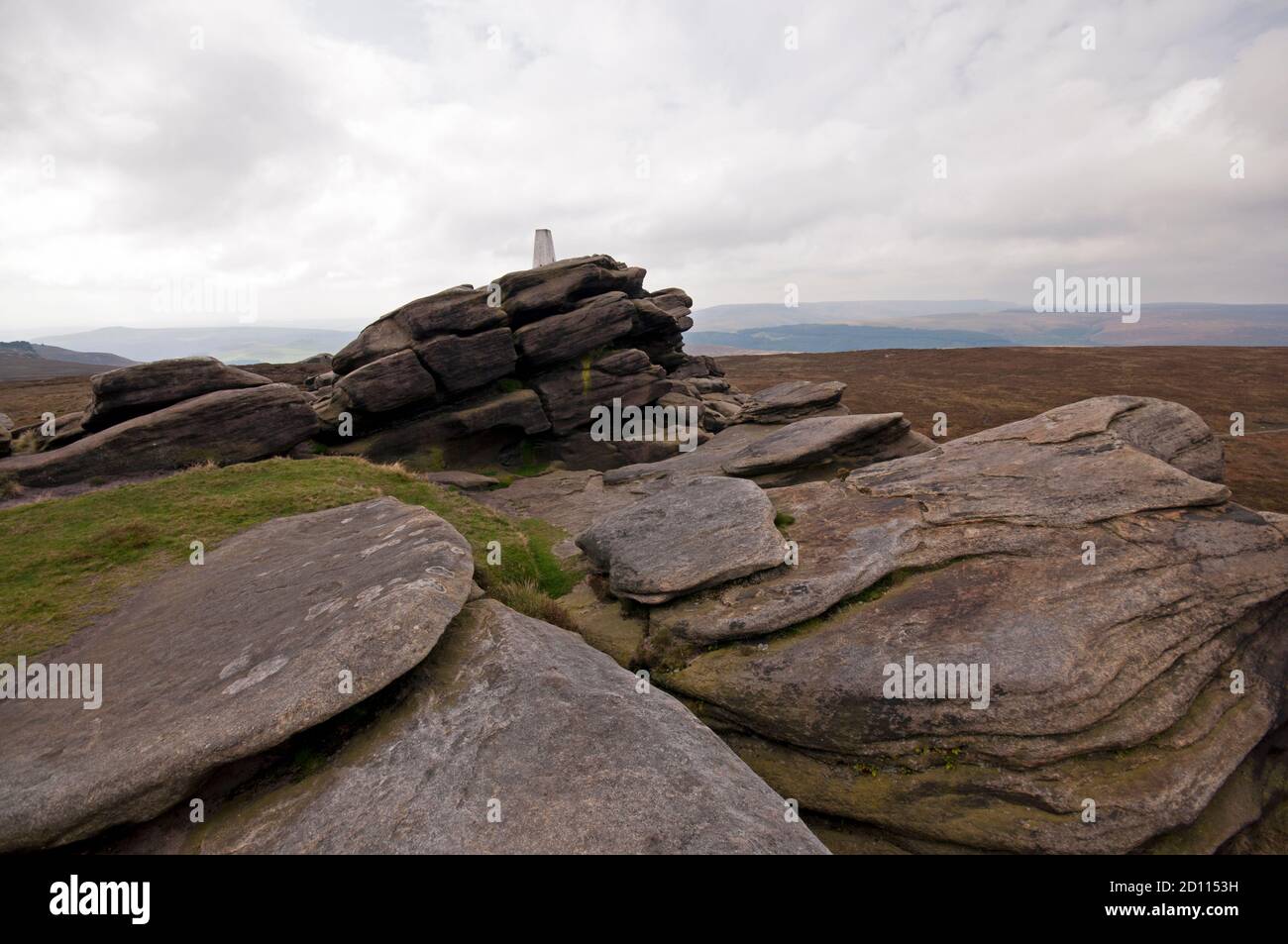 Back Tor Summit on northern end of Derwent Edge in the Peak District ...