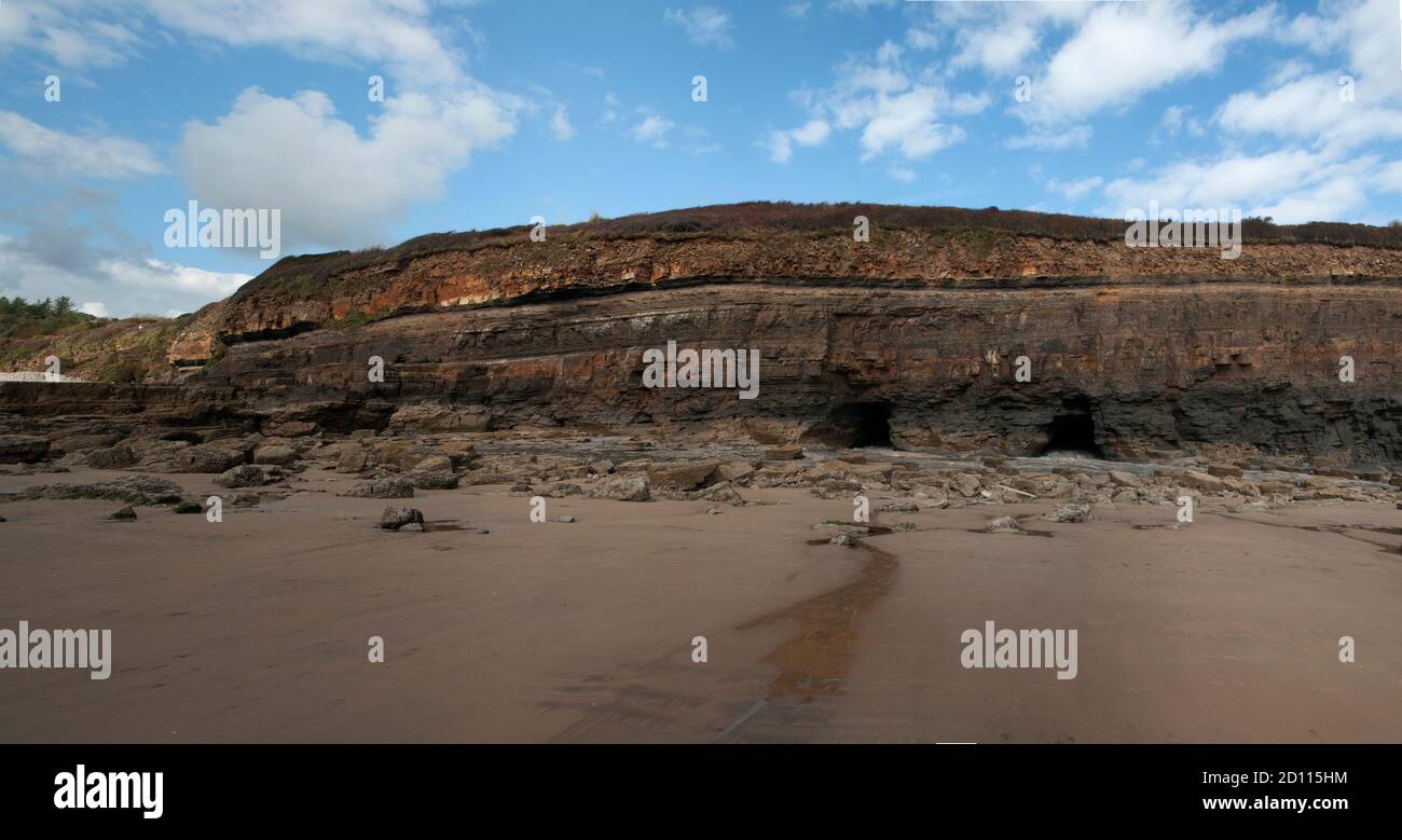Amroth Beach pano Stock Photo - Alamy
