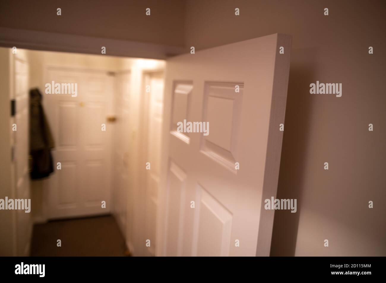 High view point of top of a doorway in modern looking house or ...