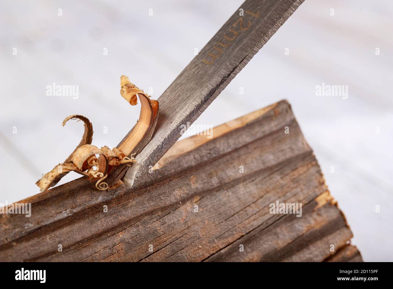 Sharp steel chisel for cutting wood. Accessories for carpenters in the ...