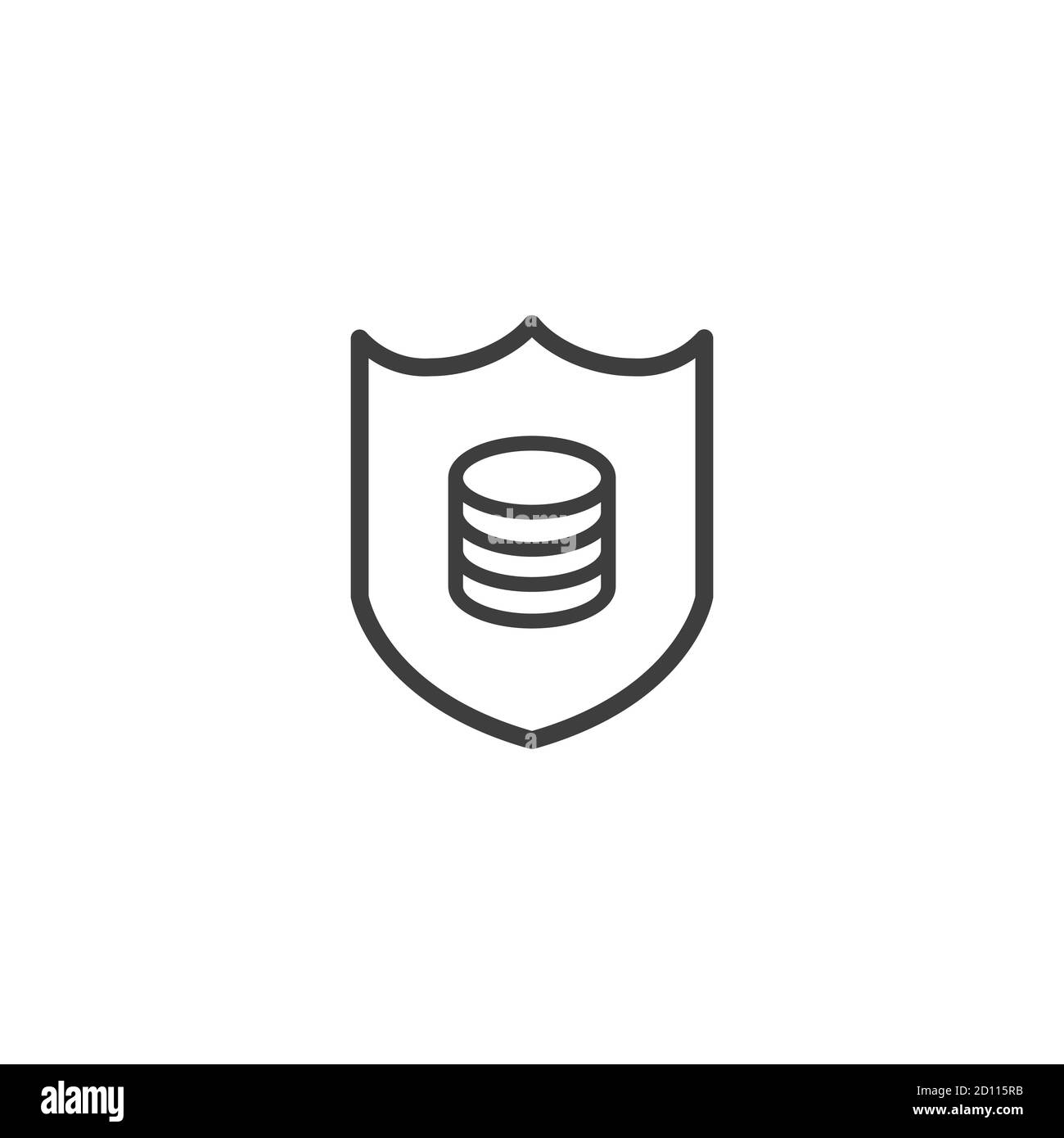 shield and database, Private network with data. Stock vector ...