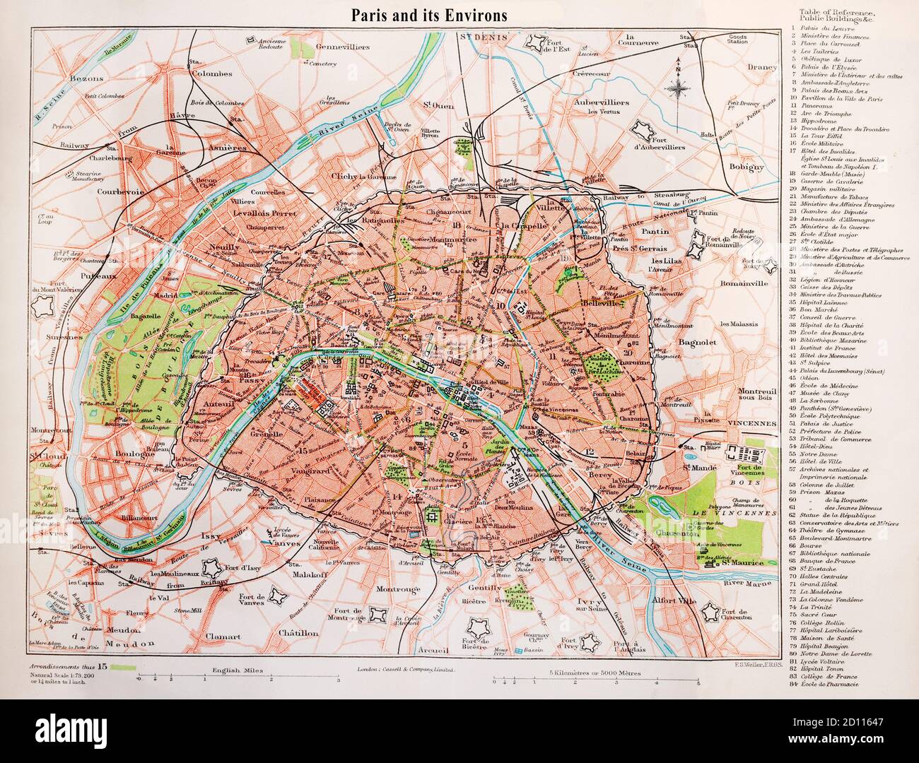 Paris map 19th century hi-res stock photography and images - Alamy
