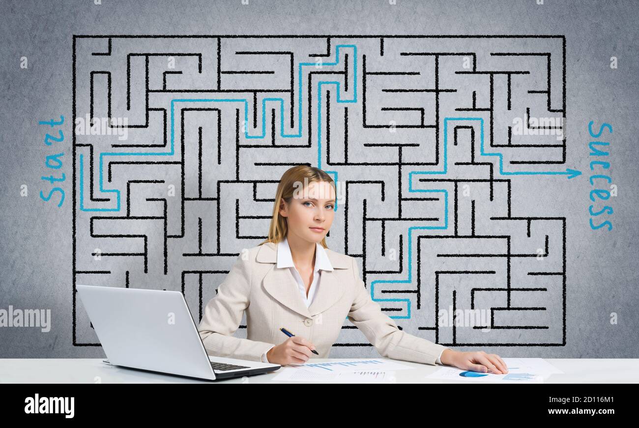 Female find solution problem solving hi-res stock photography and ...
