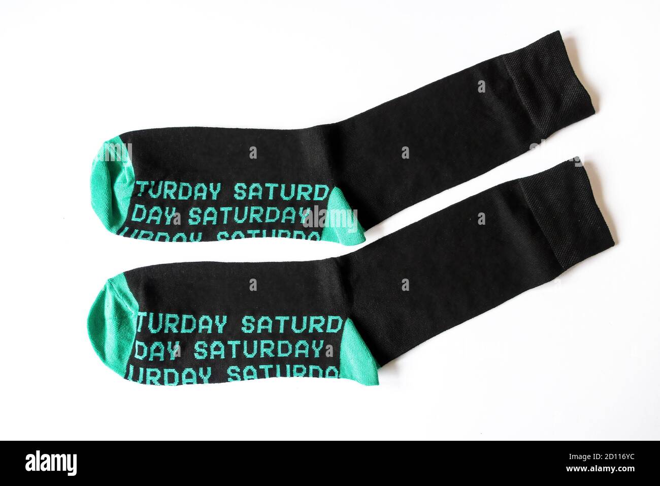 Colourful socks with the Days of the week Saturday Stock Photo - Alamy