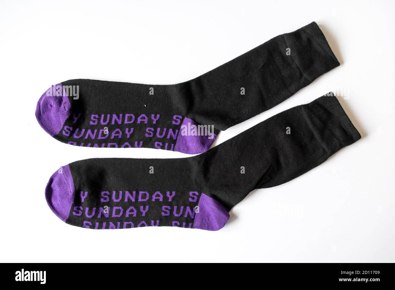 Colourful socks with the Days of the week Sunday Stock Photo - Alamy