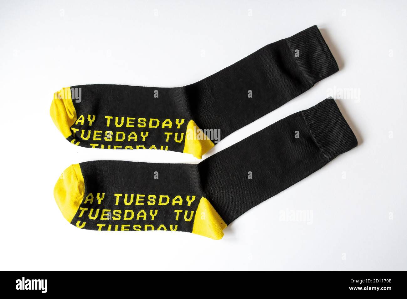 Colourful socks with the Days of the week Tuesday Stock Photo - Alamy