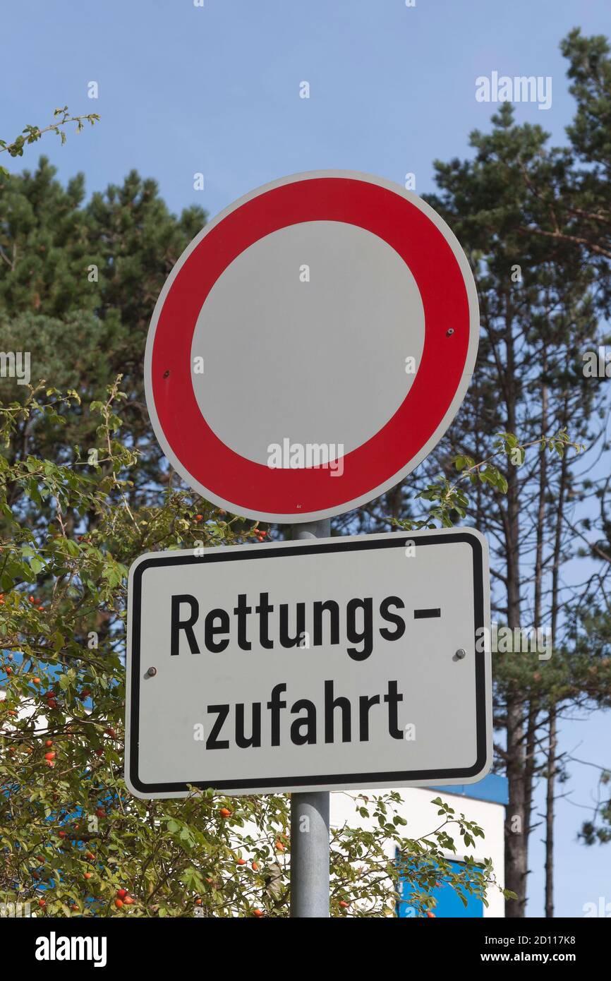 Sign, rescue access Stock Photo - Alamy