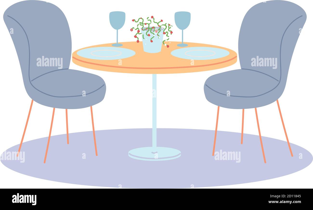 Cartoon Restaurant Tables And Chairs