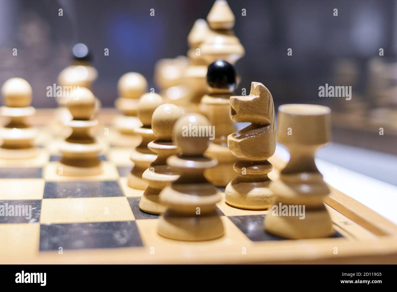 Modern chess figures as a simbol od leadership and success. Business ...