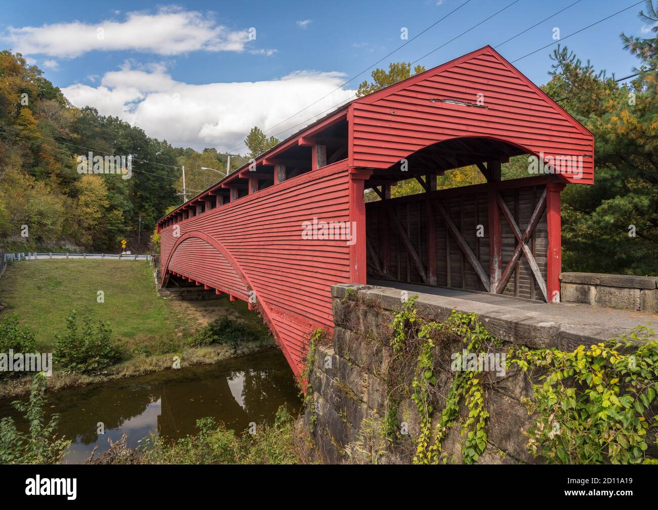 Well maintained Burr Truss covered bridge in Barrackville West Virginia ...