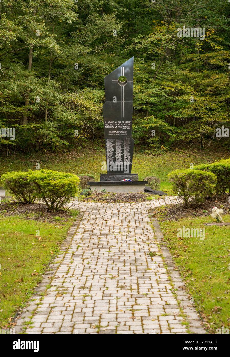 Mannington, WV - 3 October 2020: Memorial above the Farmington No 9 ...