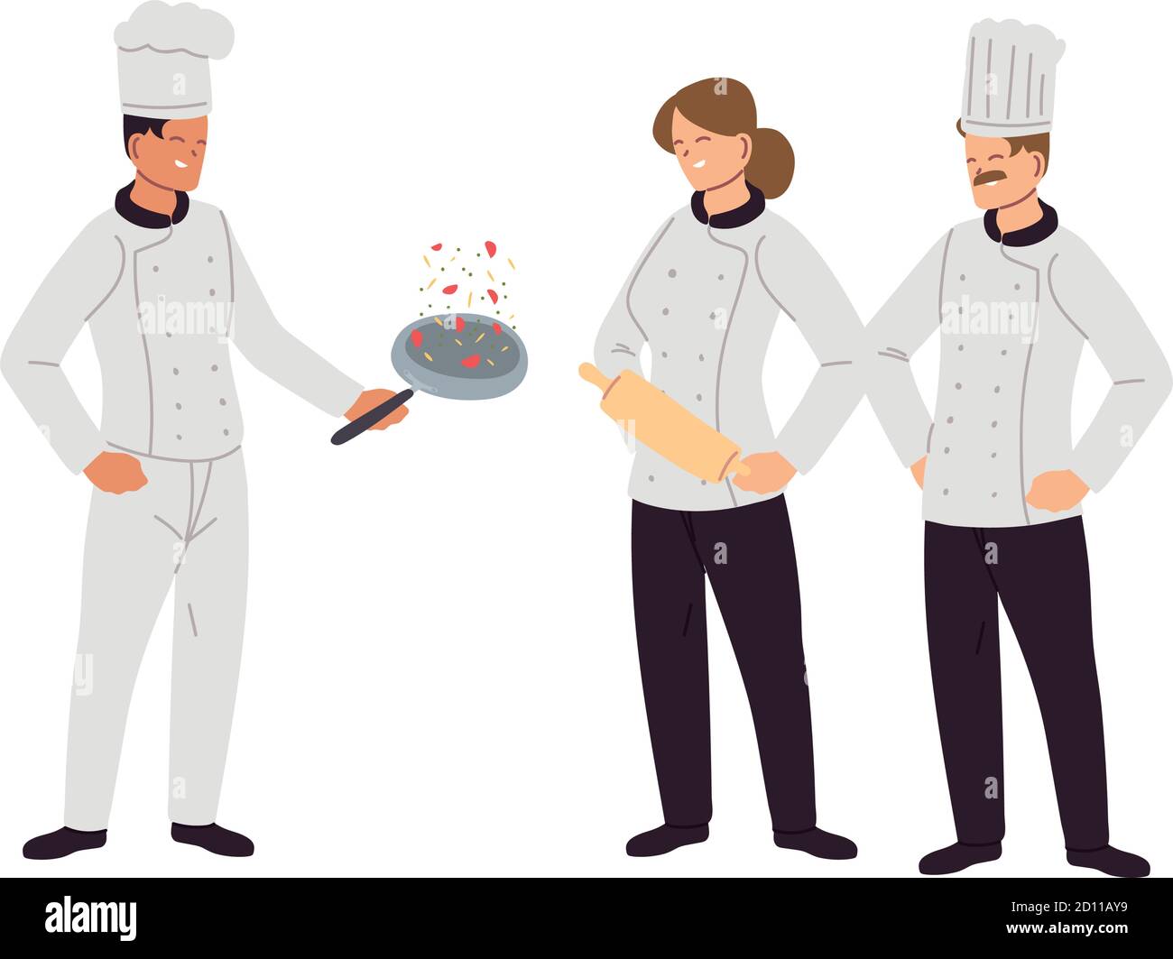 chefs team with kitchen elements vector illustration design Stock ...
