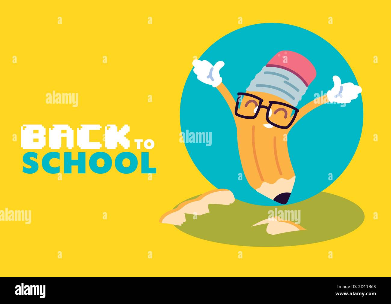 pencil cartoon design, Back to school eduacation class lesson theme ...
