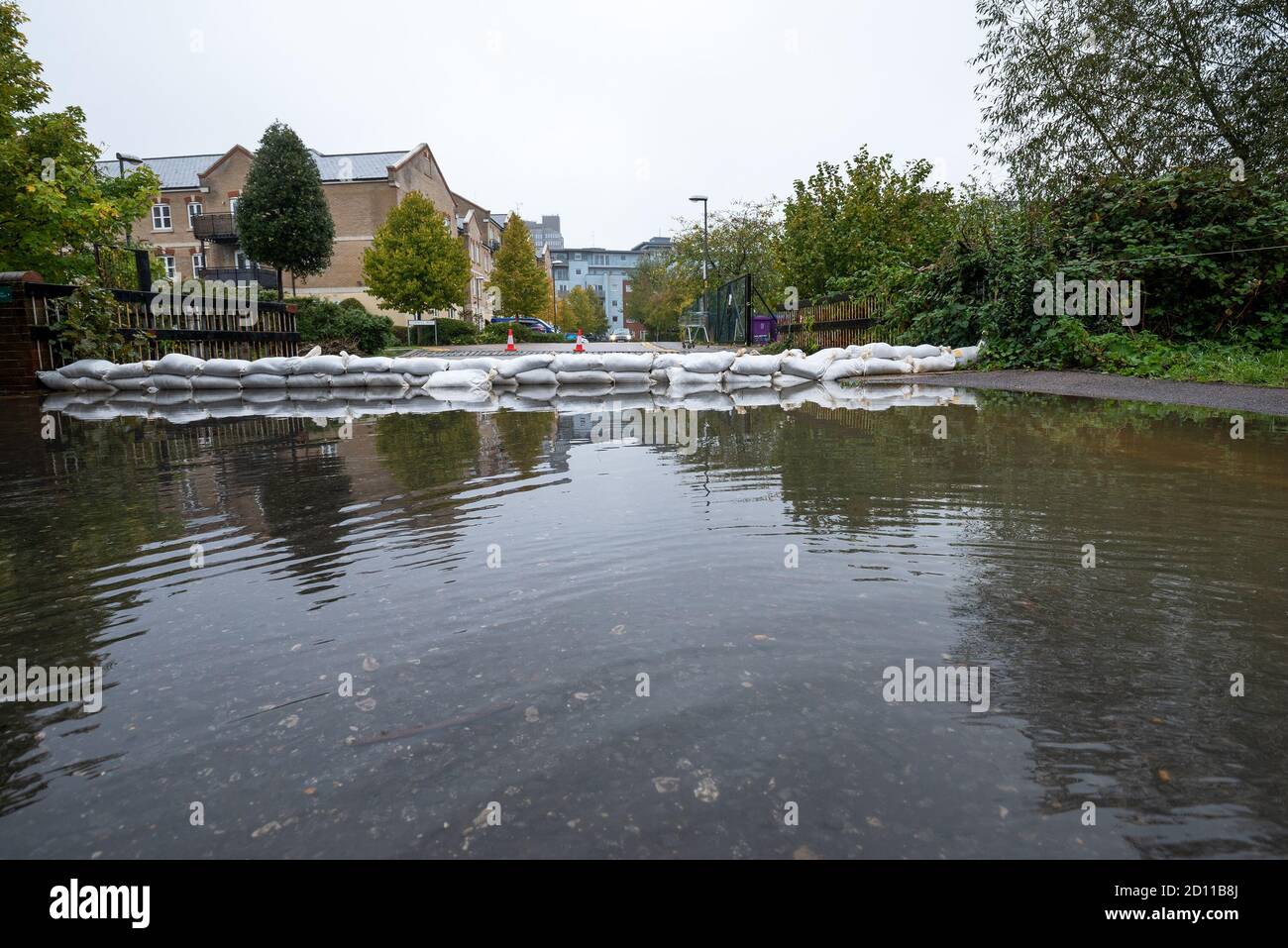Aylesbury, UK. 4th October 2020. Storm Alex flooding in Aylesbury ...