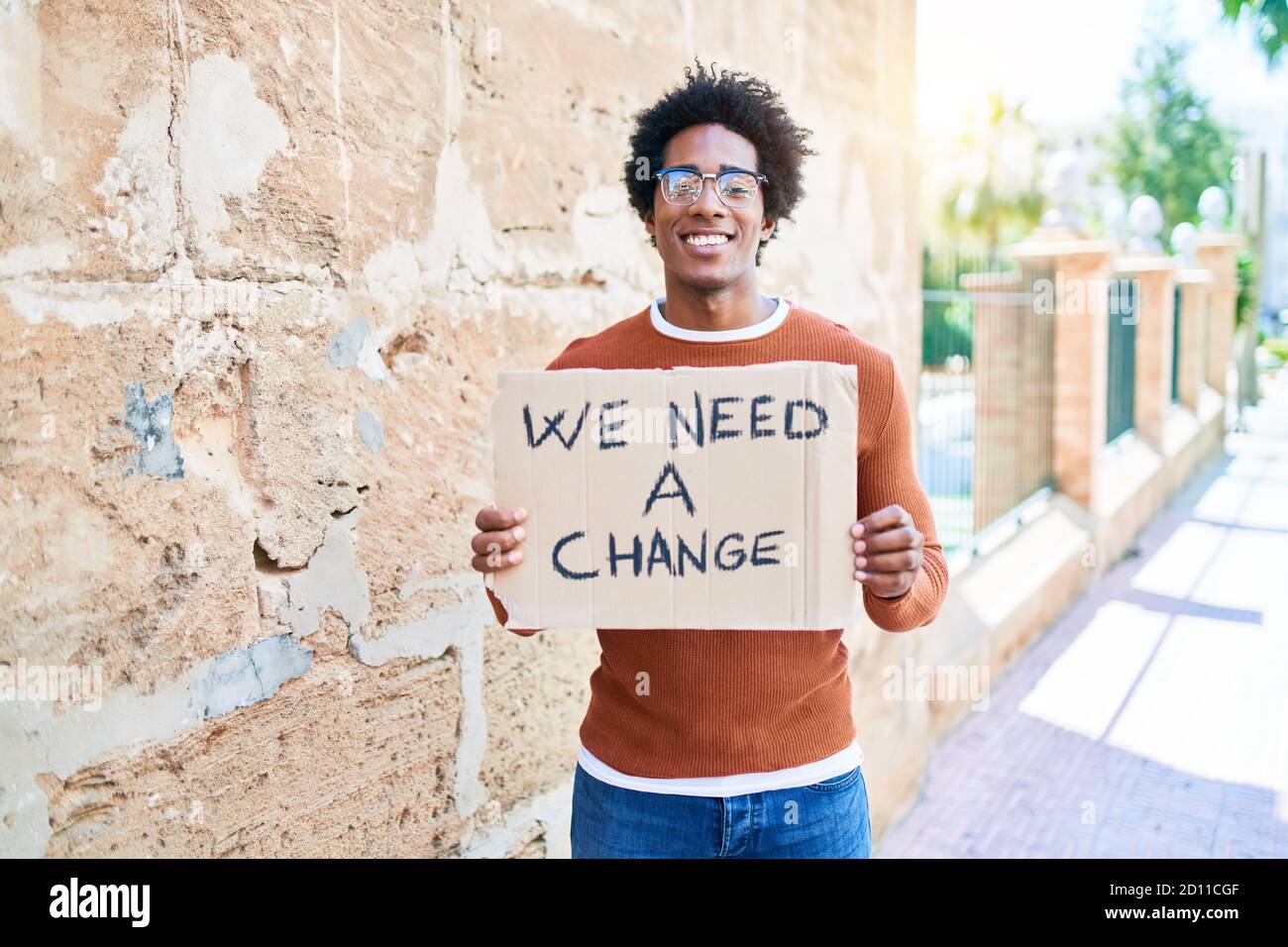 Young handsome african american man asking for change smiling happy ...