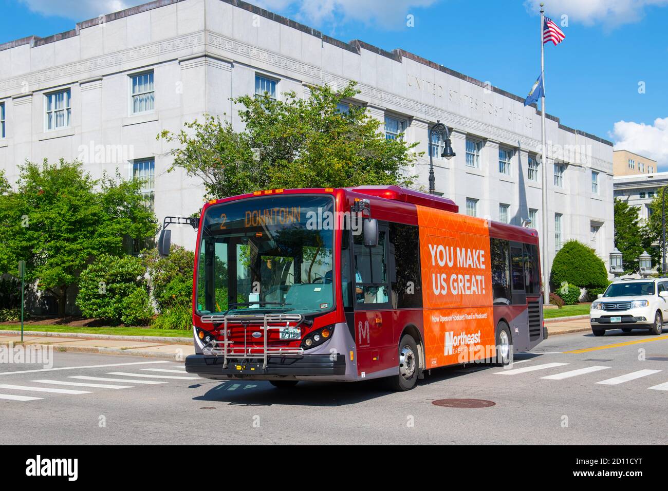 Manchester Transit Authority MTA public bus Route #1 on Hanover Street ...