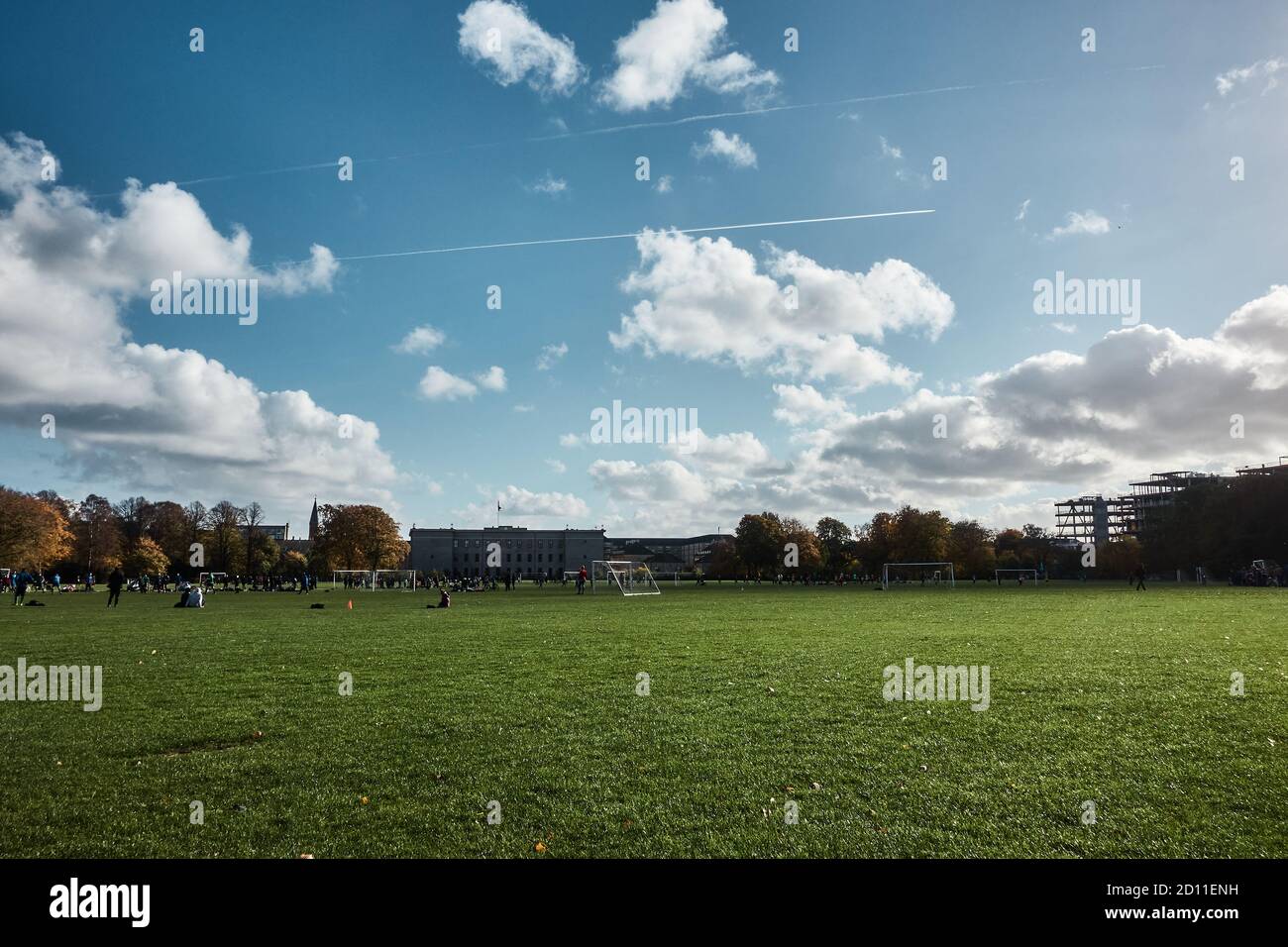 Typical scandinavian daily life in Fælledparken in the city of ...