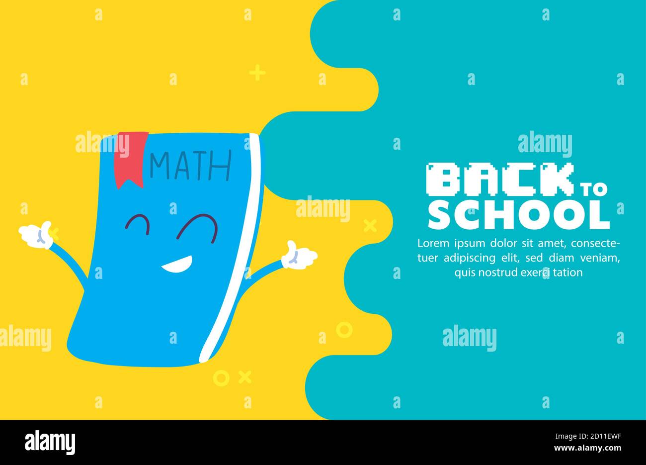 math book cartoon design, Back to school eduacation class lesson theme ...