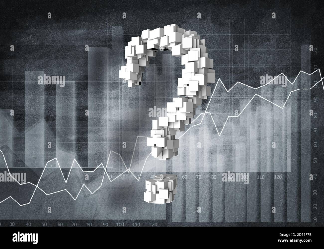 3d question of financial growth Stock Photo - Alamy