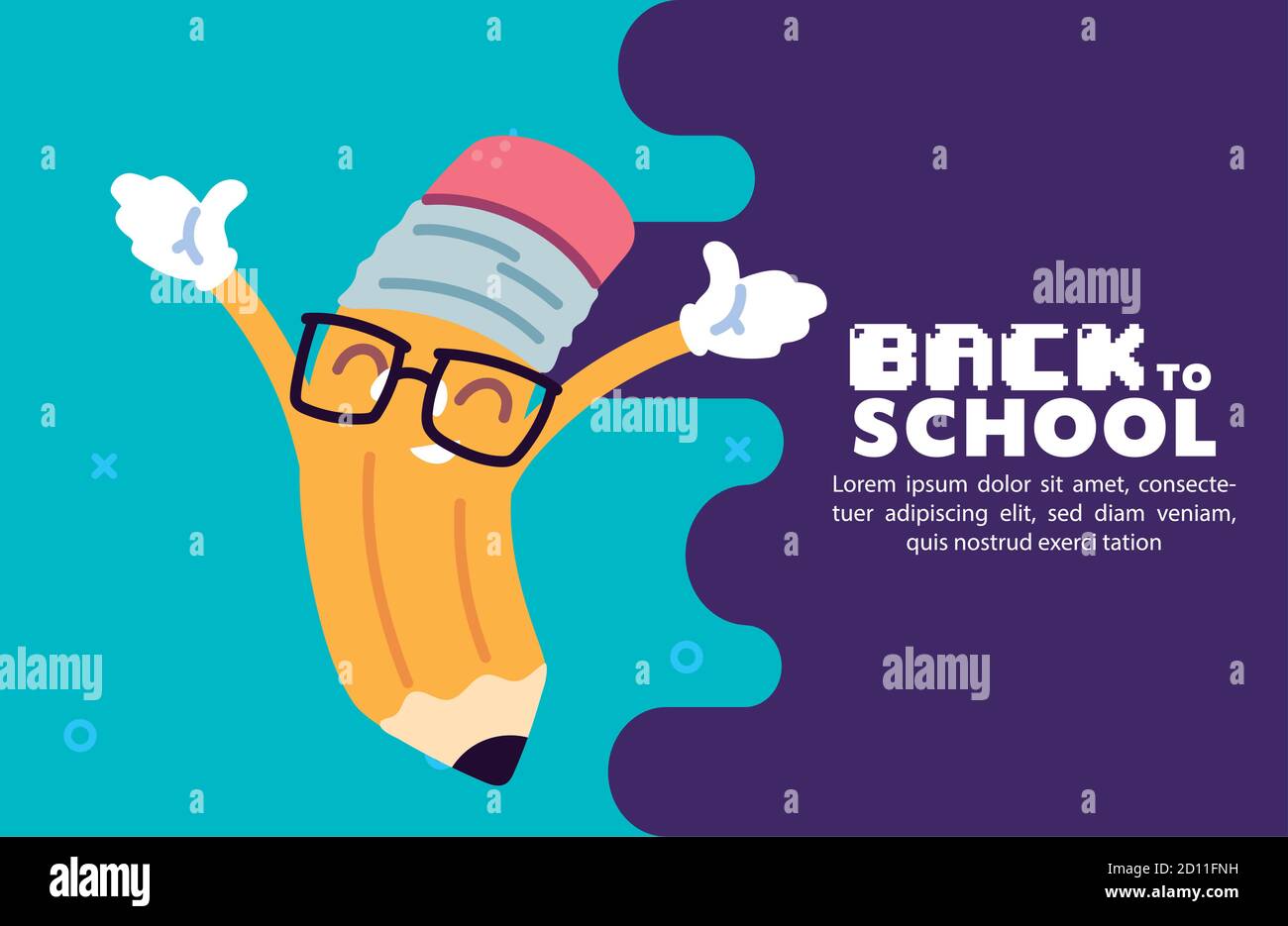 pencil cartoon design, Back to school eduacation class lesson theme ...