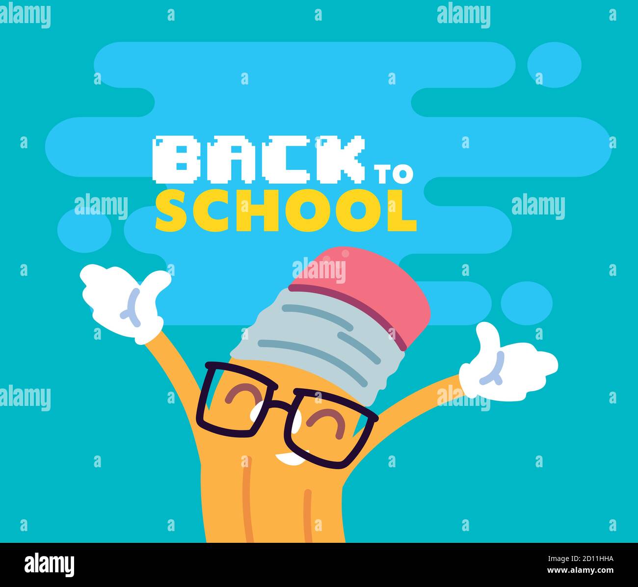 pencil cartoon design, Back to school eduacation class lesson theme ...