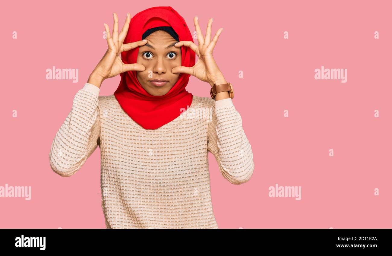 Young african american woman wearing traditional islamic hijab scarf ...