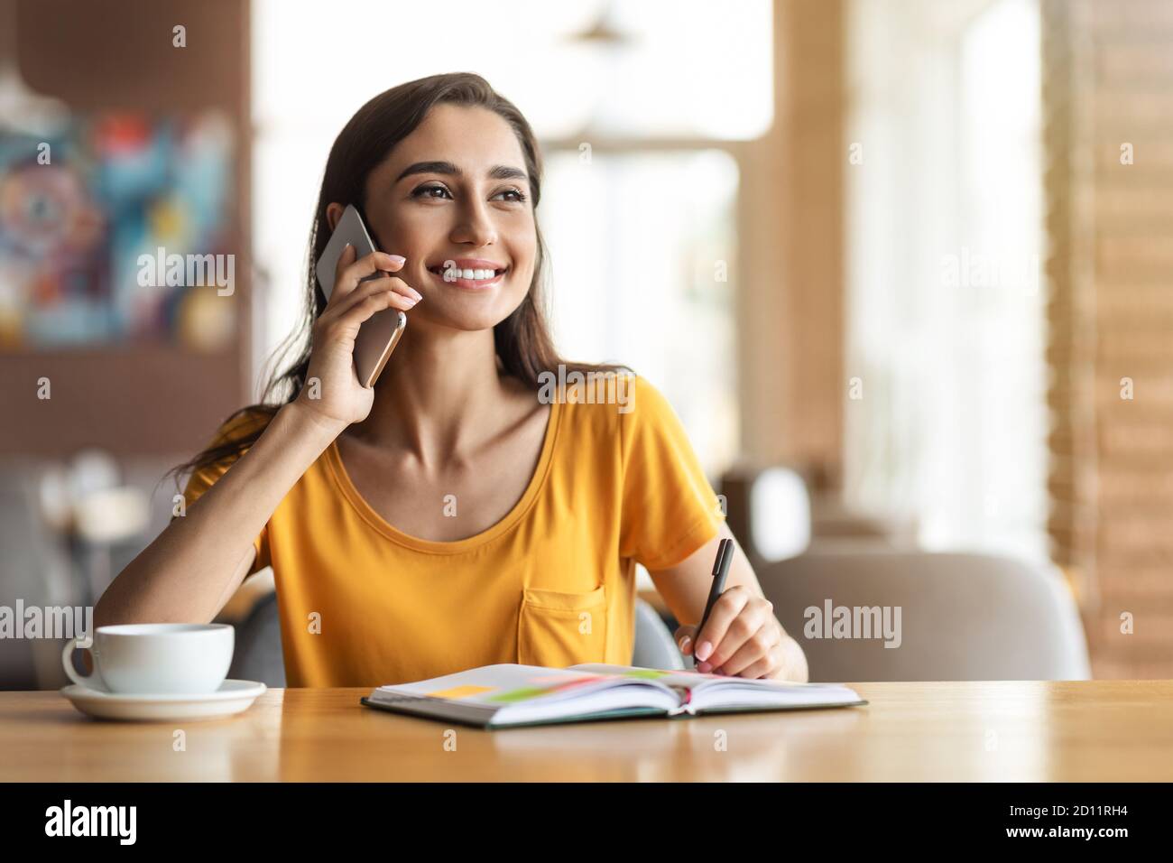 Business woman having phone conversation hi-res stock photography and ...