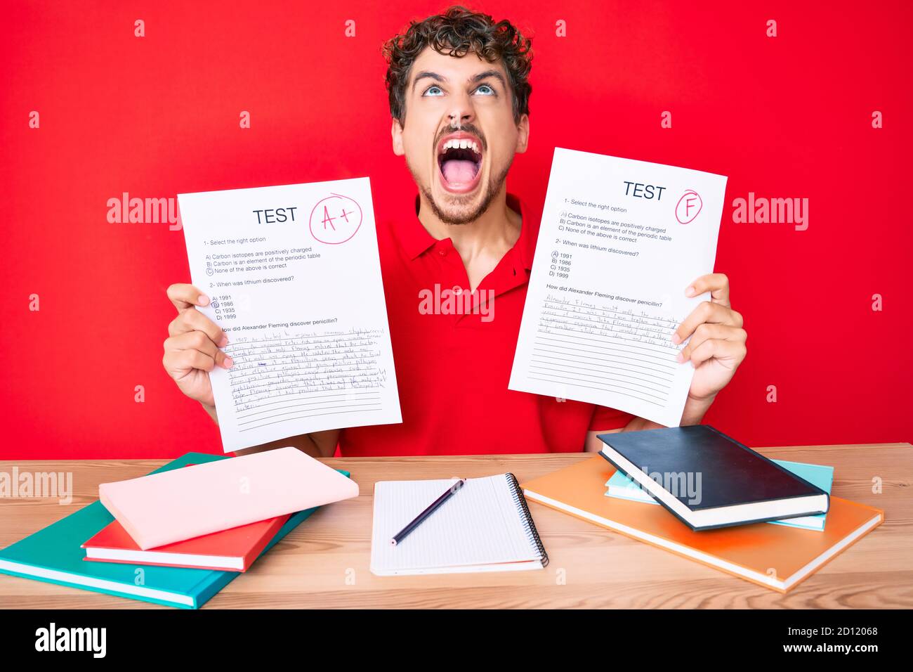 Angry curly student showing hi-res stock photography and images - Alamy
