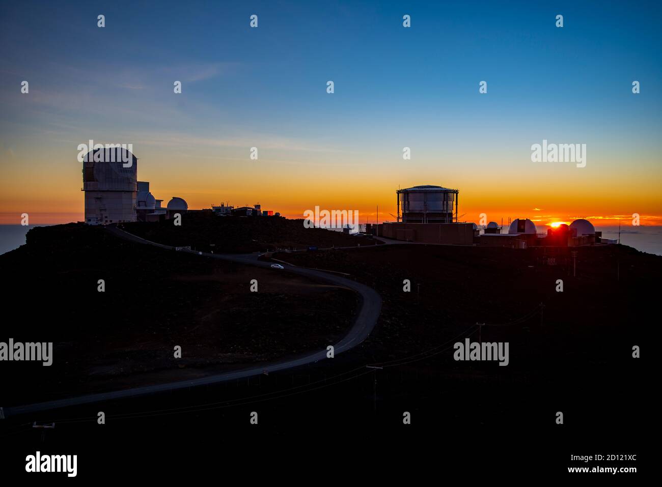 Maui, Hawaii. The Haleakalā Observatory at sunset sits on top of the ...